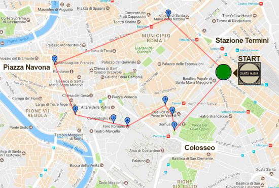 Itinerario 1 giorno a Roma, a piedi. 8 posti insoliti e segreti di Roma